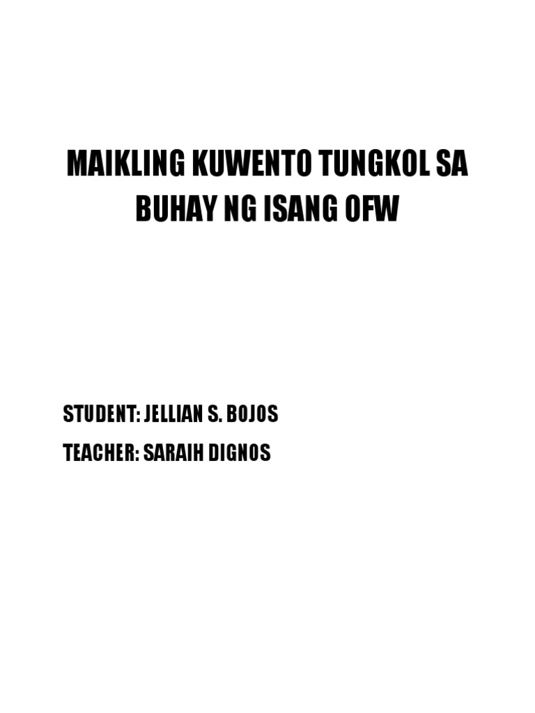 Ofw Short Story | PDF