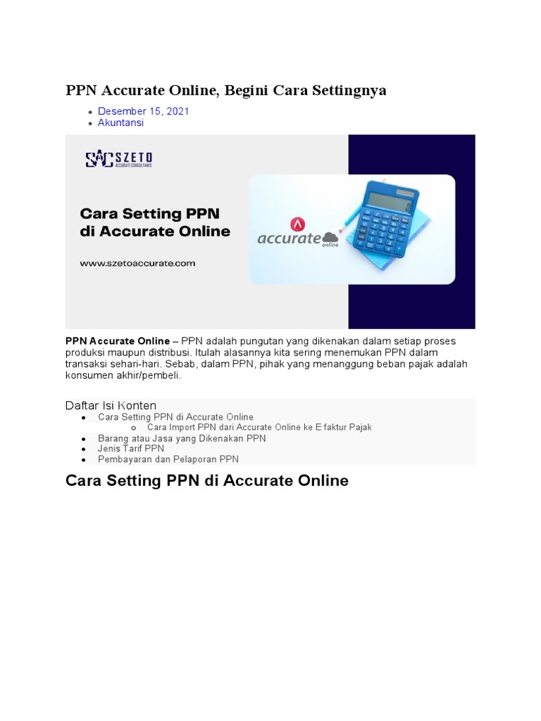 PPN Accurate Online | PDF | Pengelolaan Keuangan & Uang