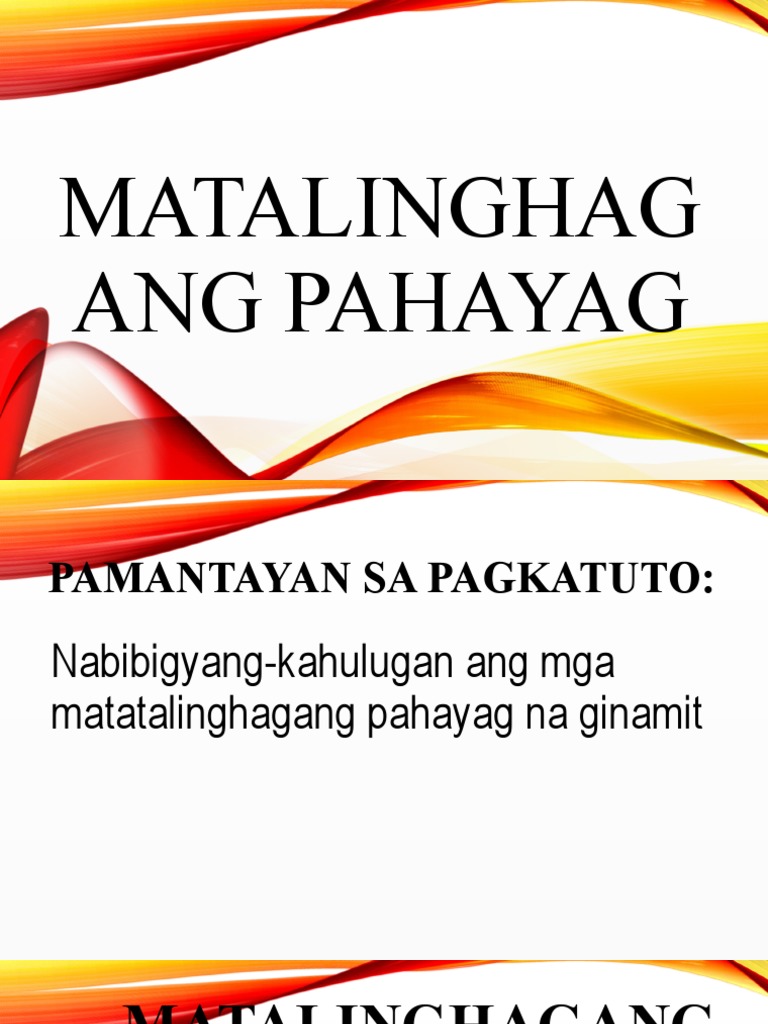 Pdfslide - Tips - Filipino 8 Matalinghagang Pahayag | PDF