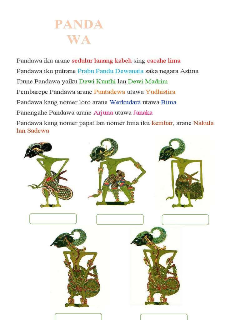 Bahasa Jawa, Pandawa | PDF