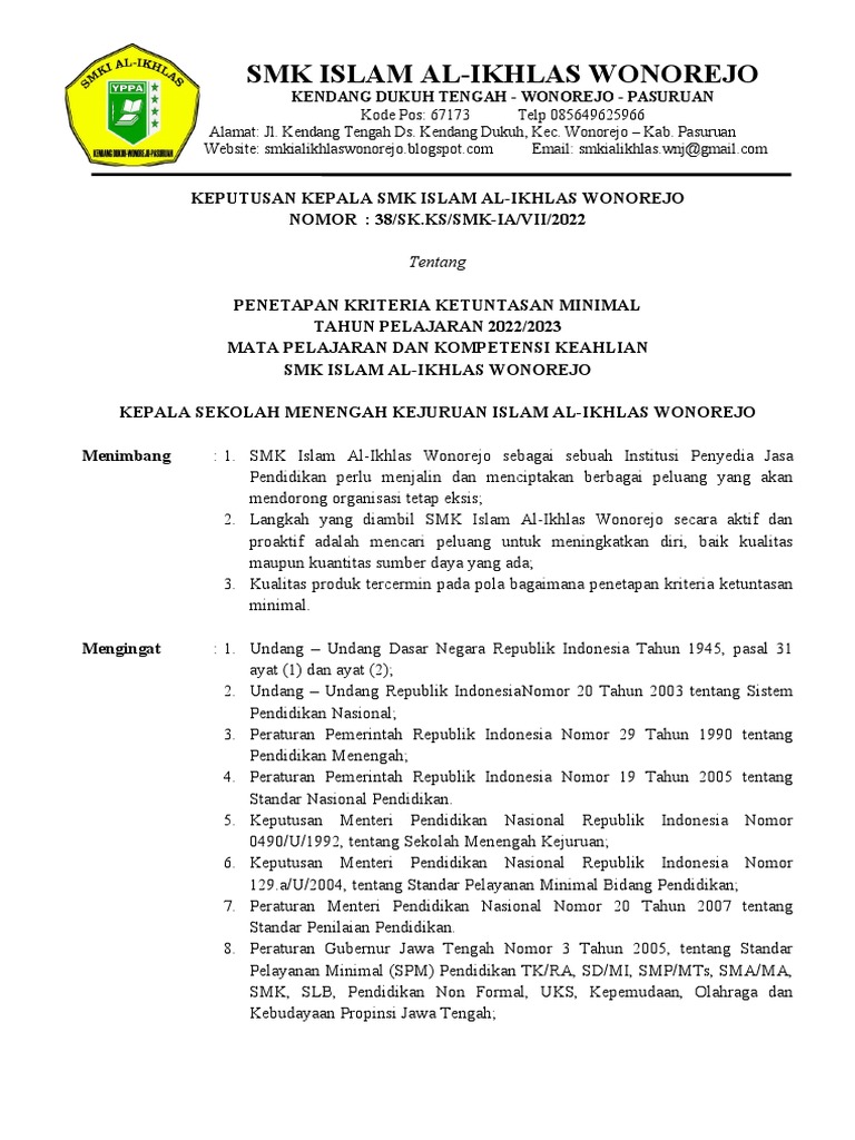 SK KKM 2021-2022 | PDF