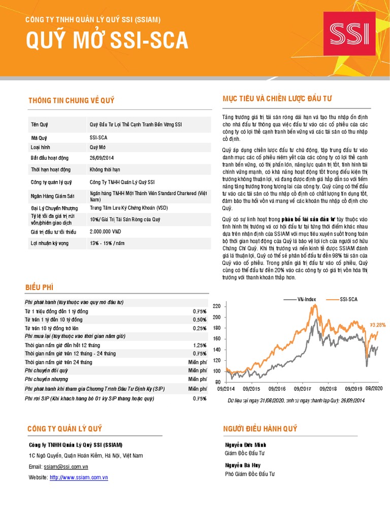 SSI-SCA Fund Factsheet 31082020 - VN SSIAM | PDF