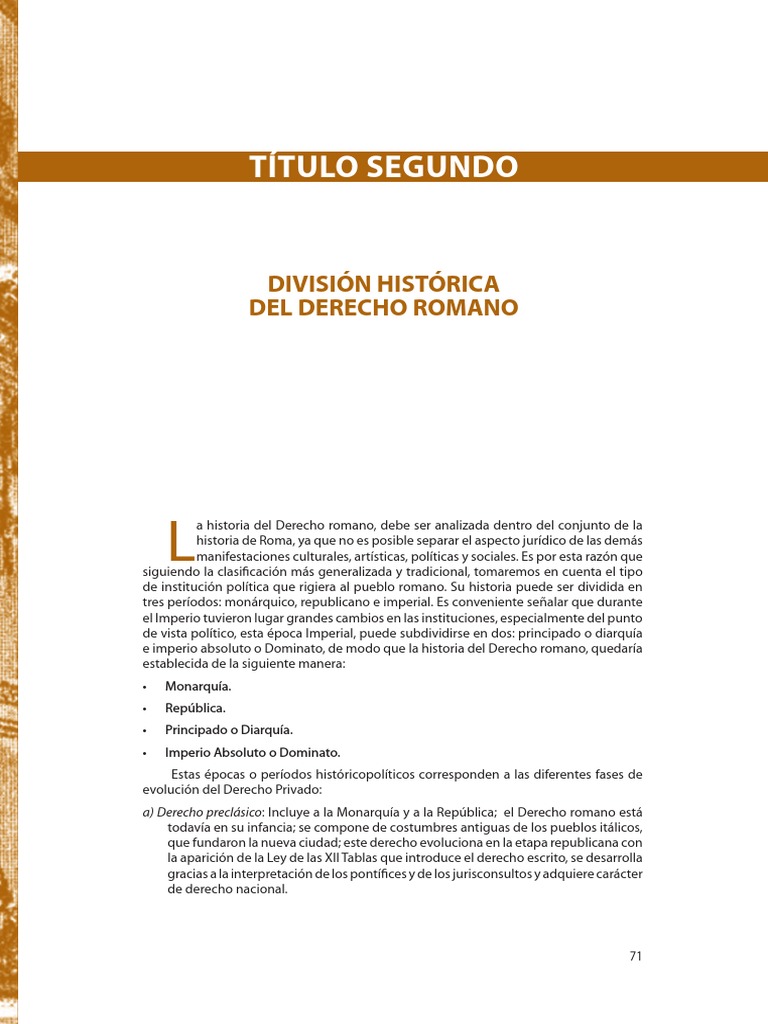 Historia del Derecho Romano: Períodos Clave | PDF | Roma antigua ...