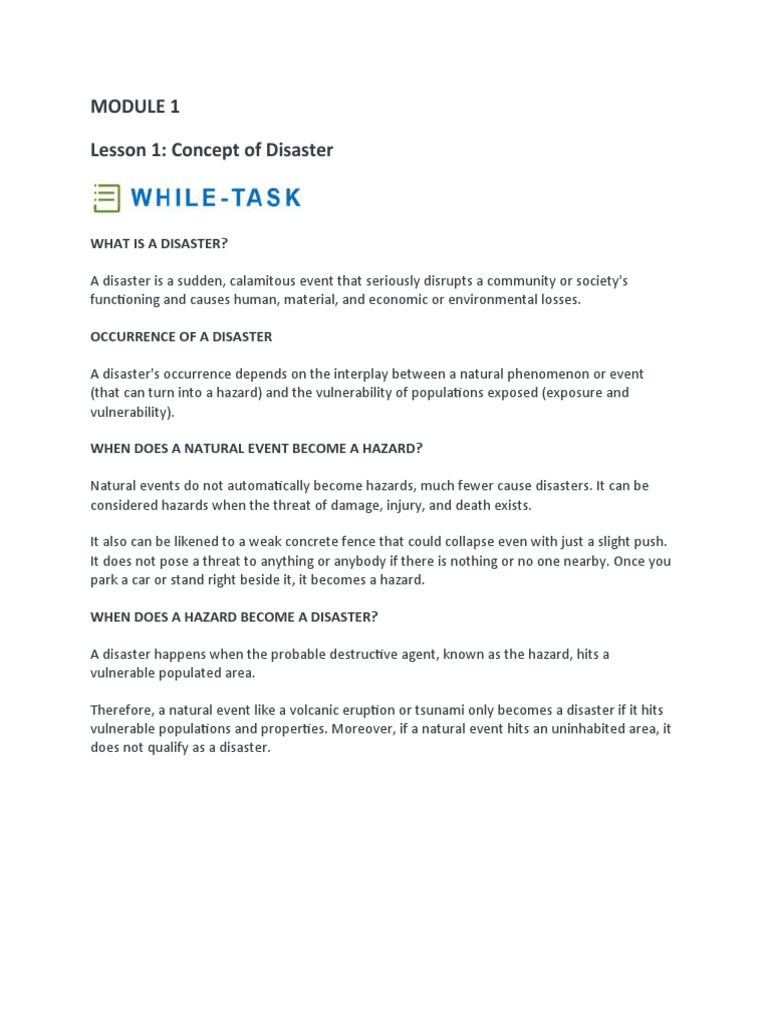 Module 1 | PDF | Volcano | Hazards