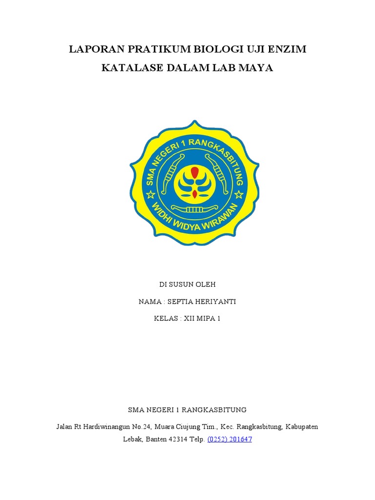 Laporan Pratikum Biologi Uji Enzim Katalase Dalam Lab Maya | PDF