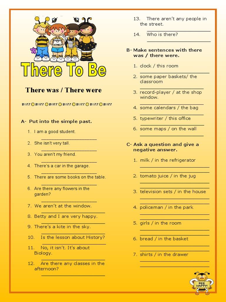 Exercises on "There Was/Were" Usage | PDF