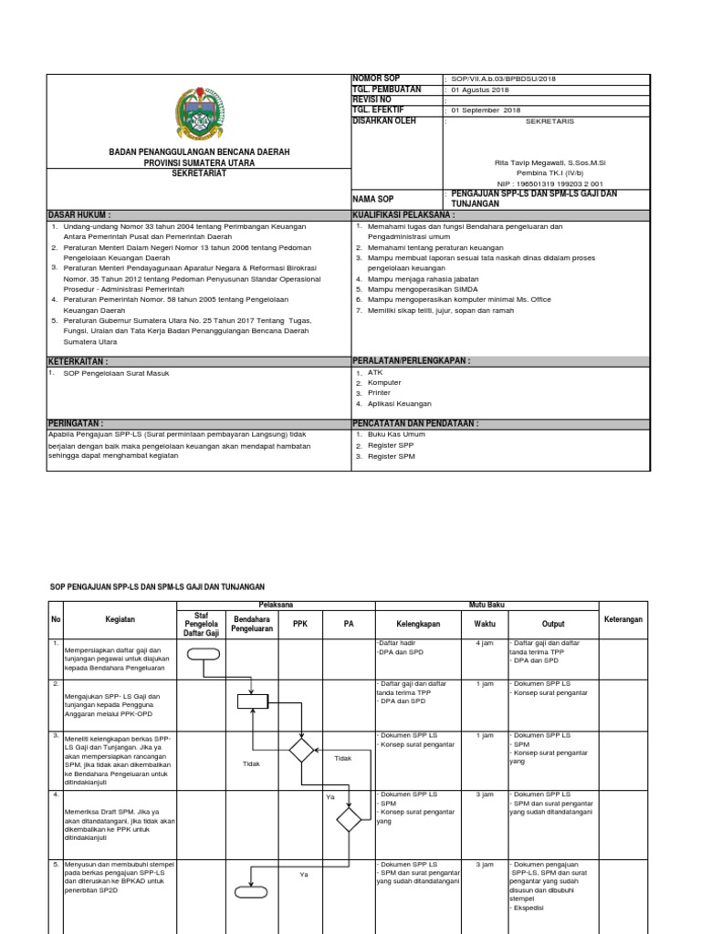 3 Sop Pengajuan Spp Ls Spm Ls Gt Pdf