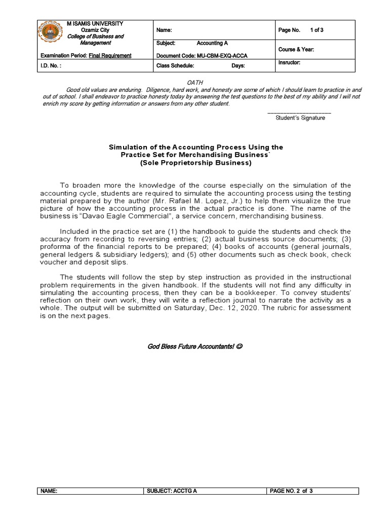 Final Requirement - Practice Set | PDF | Balance Sheet | Worksheet