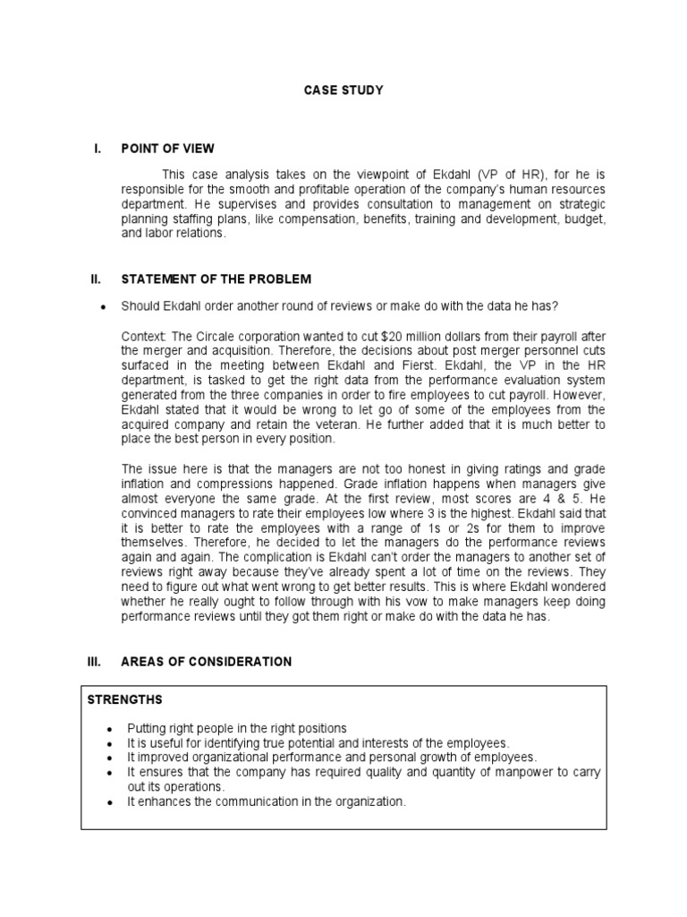 Case Study | PDF | Performance Appraisal | Business