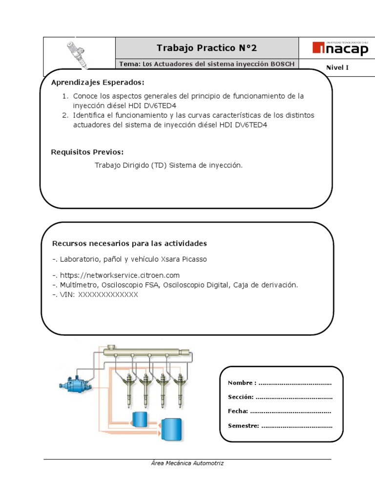 Análisis de los principales actuadores del sistema de inyección diésel HDI DV6TED4 | PDF ...