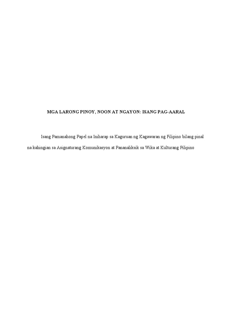 Research Paper Filipino 1 | PDF
