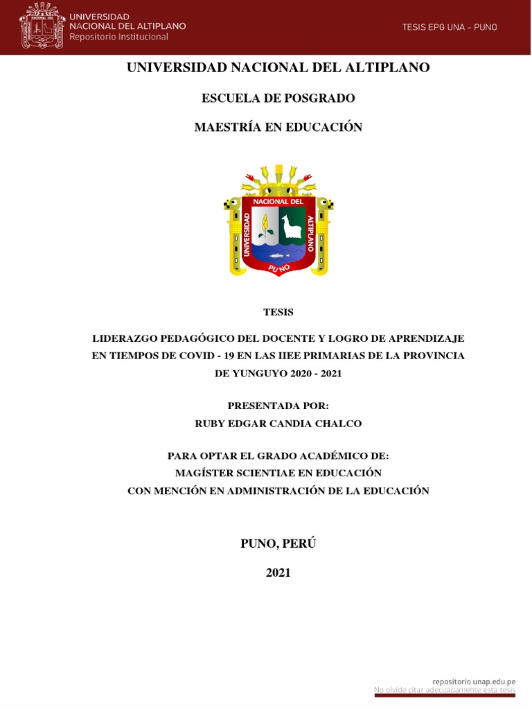 Ruby Edgar Candia Chalco | PDF | Método de enseñanza | Liderazgo
