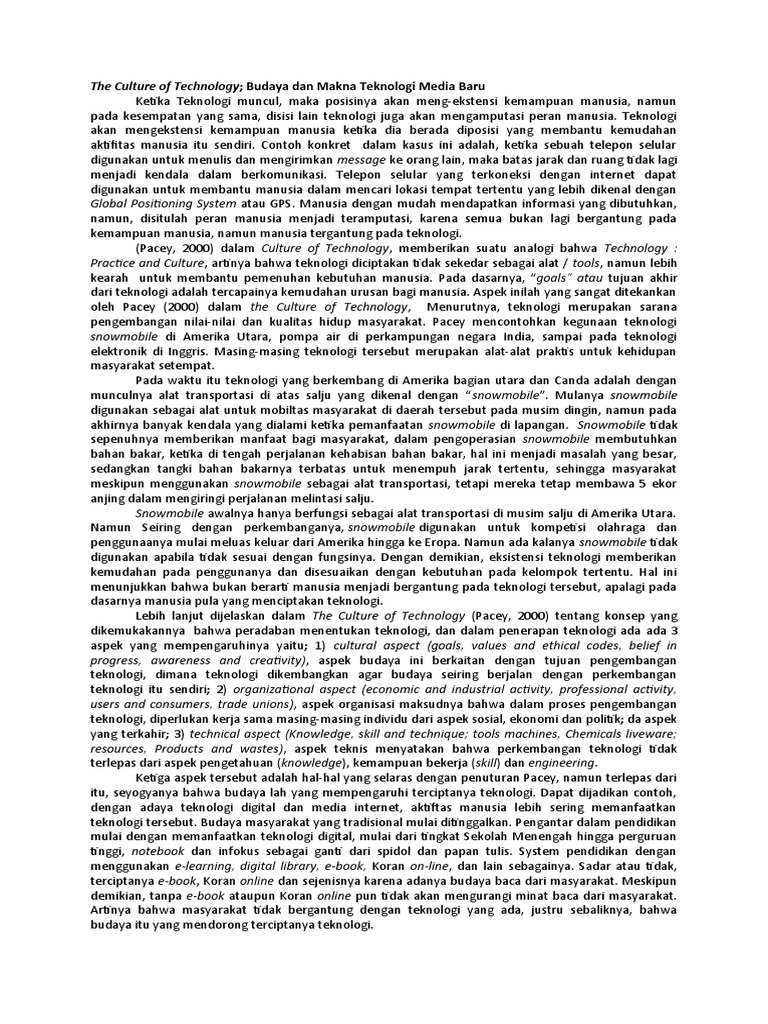 Budaya Dan Makna Teknologi Dalam Dunia Jurnalistik-Pacey | PDF | Ilmu ...