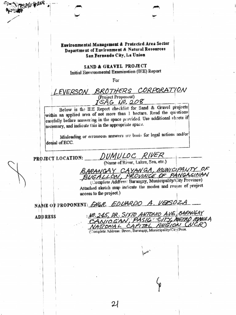 Ecc-R1-0802-012-2236 Initial Environmental Examination | PDF