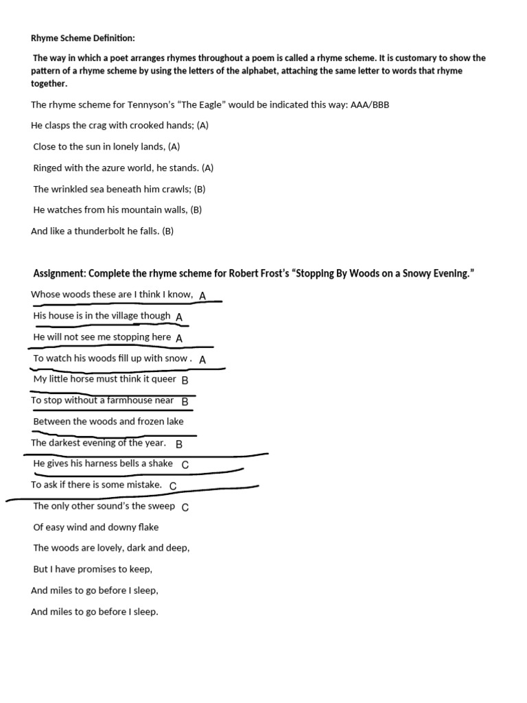 Poetry Rhyme Scheme Guide | PDF