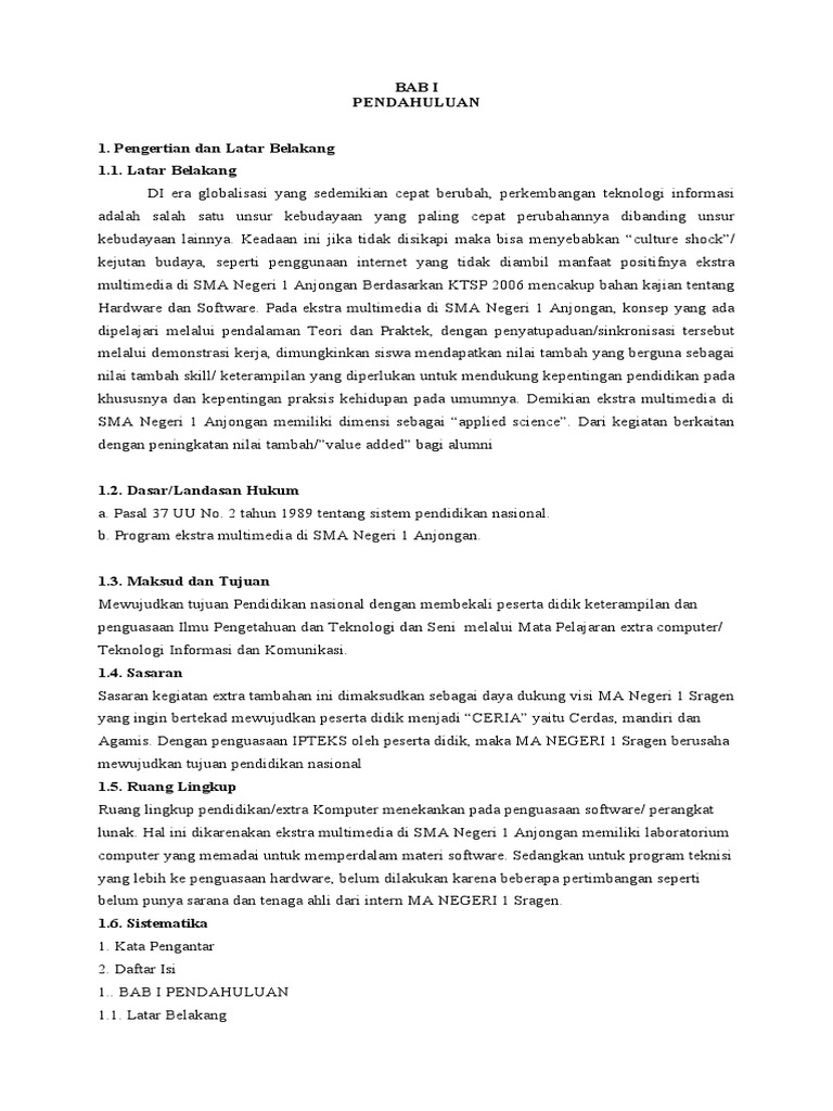 Program Kerja Ekstra Multimedia | PDF