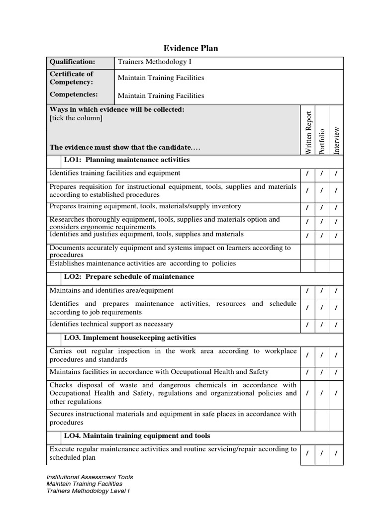 MTF Institutional Assessment Guide | PDF | Occupational Safety And ...