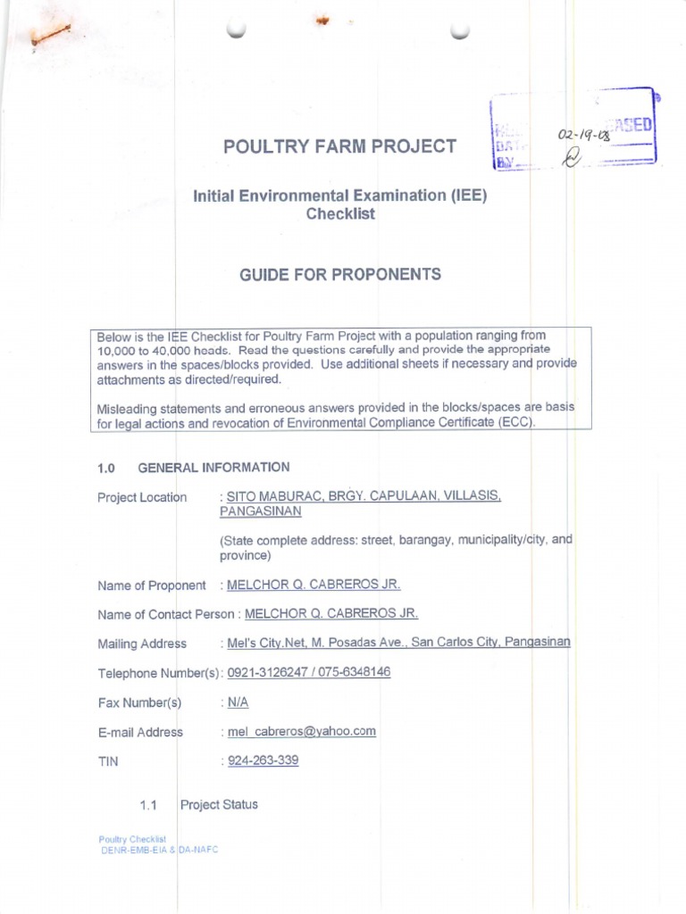 Ecc-Ra-0803-029-1220 Initial Environmental Examination | PDF