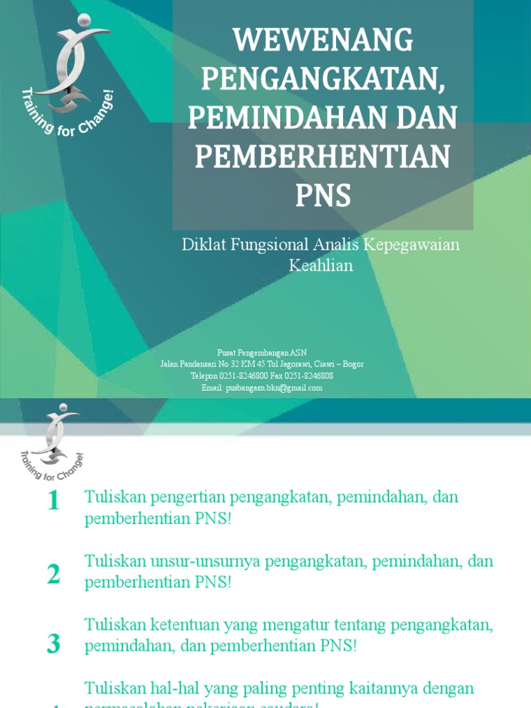 Kewenangan Pengangkatan, Pemindahan, Dan Pemberhentian PNS | PDF