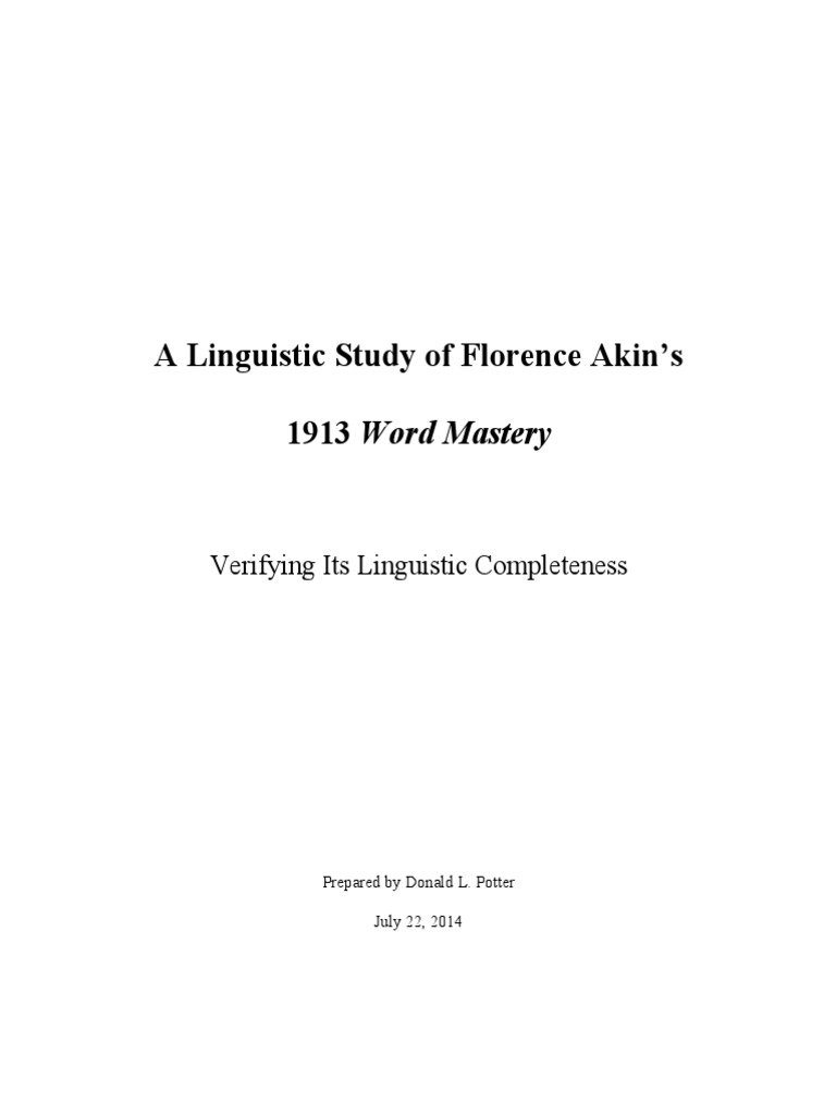 Word Mastery Linguistics | PDF | Phoneme | Phonics