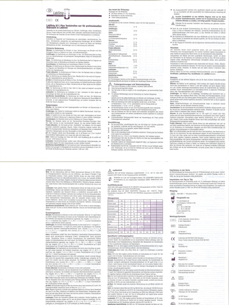 LabStrip U11Plus Beipackzettel | PDF