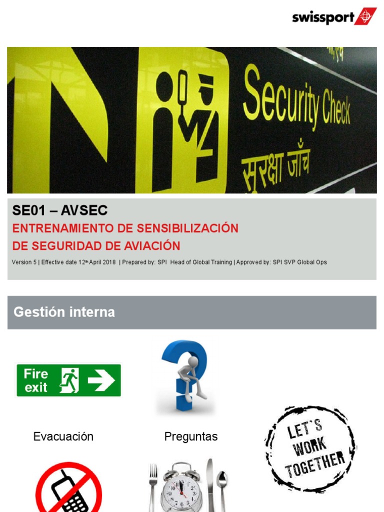 SE01 - AVSEC (Aviation Security Awareness Training) Spanish Version ...