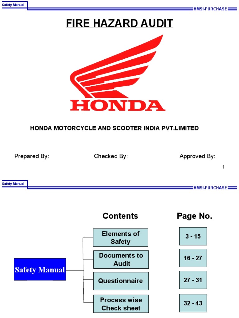 Fire Check sheet_updated By HMSI | PDF | Valve | Fires