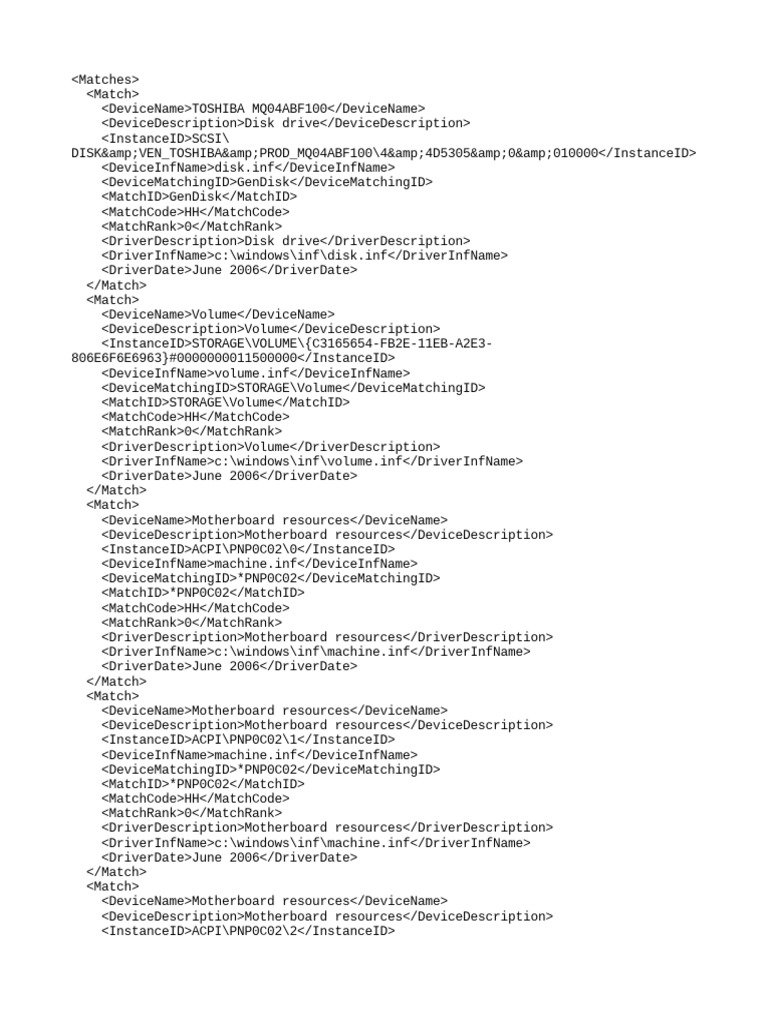 Matches | PDF | Device Driver | Microsoft Windows