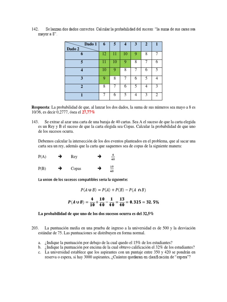 Taller 2 - Probabilidad 2 | PDF | Probabilidad | Probabilidades y estadísticas