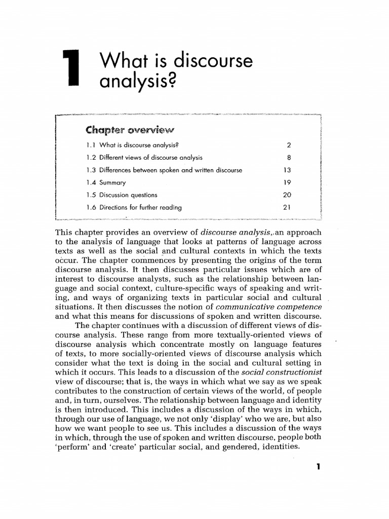Discourse Analysis | PDF | Discourse | Linguistics