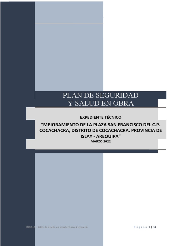 Plan de Seguridad y Salud en Obra | PDF | Seguridad y salud ocupacional | Valores