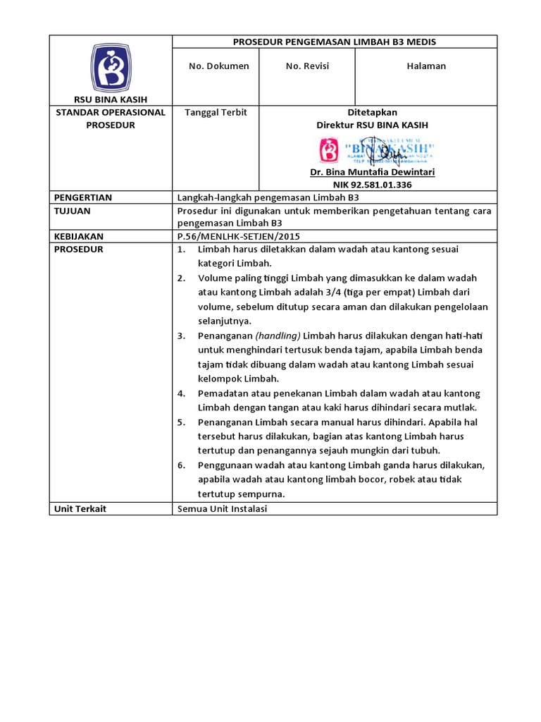 SPO Pengemasan Lb3 | PDF