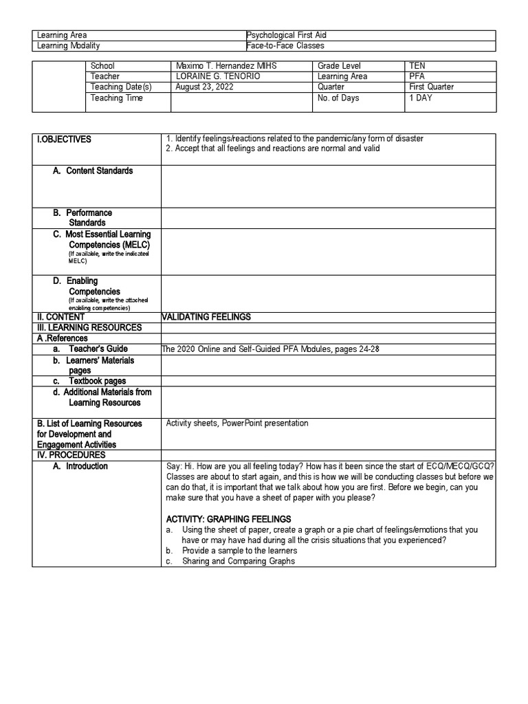 Pfa DLL | Download Free PDF | Learning | Teachers