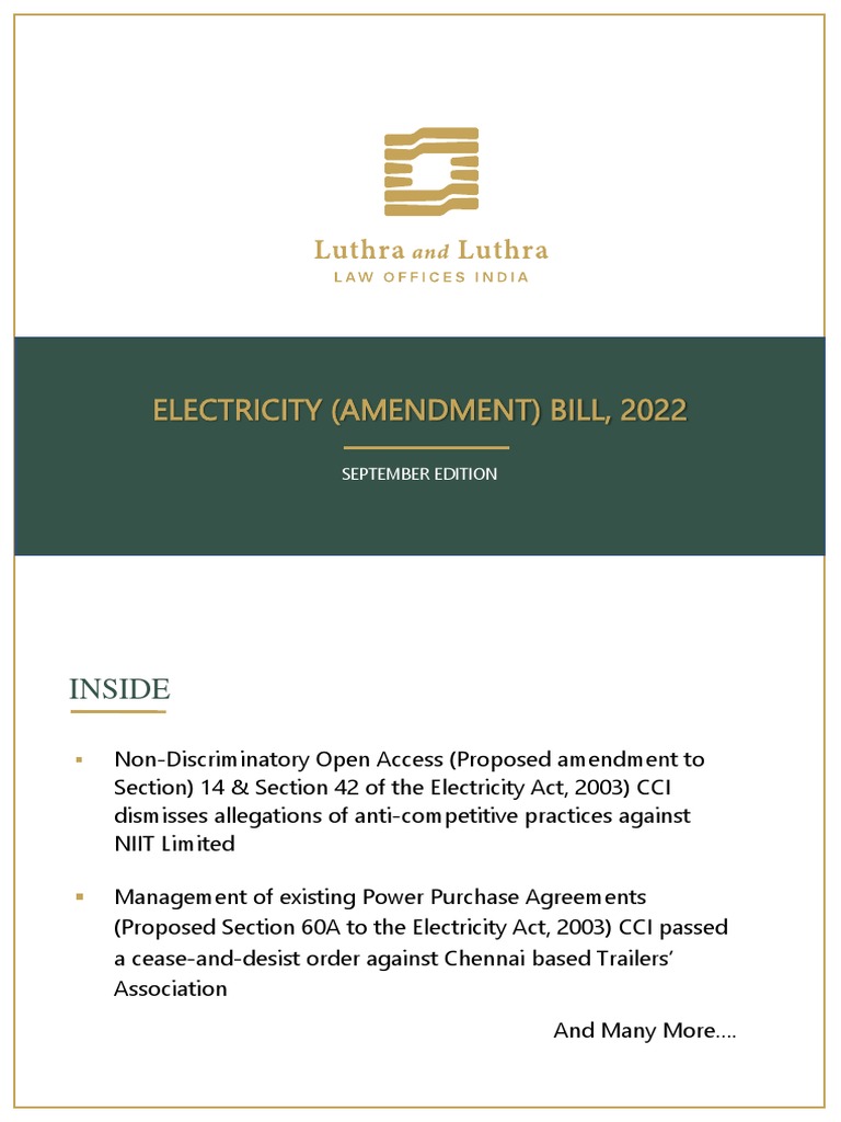 Electricity Amendment Bill 2022 | Download Free PDF | Government ...