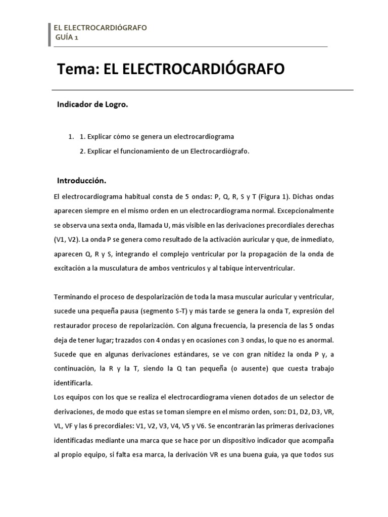 Guía de Laboratorio TMD | PDF | Electrocardiografia | Sistema ...