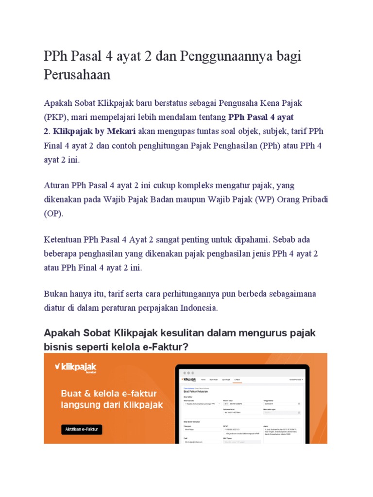 PPh Final 4 Ayat 2: Tarif & Objek Pajak | PDF