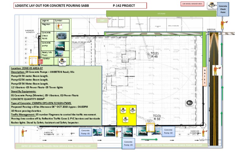 Logistic Lay Out For Concrete Pouring 04.10.2018 | PDF | Transportation ...