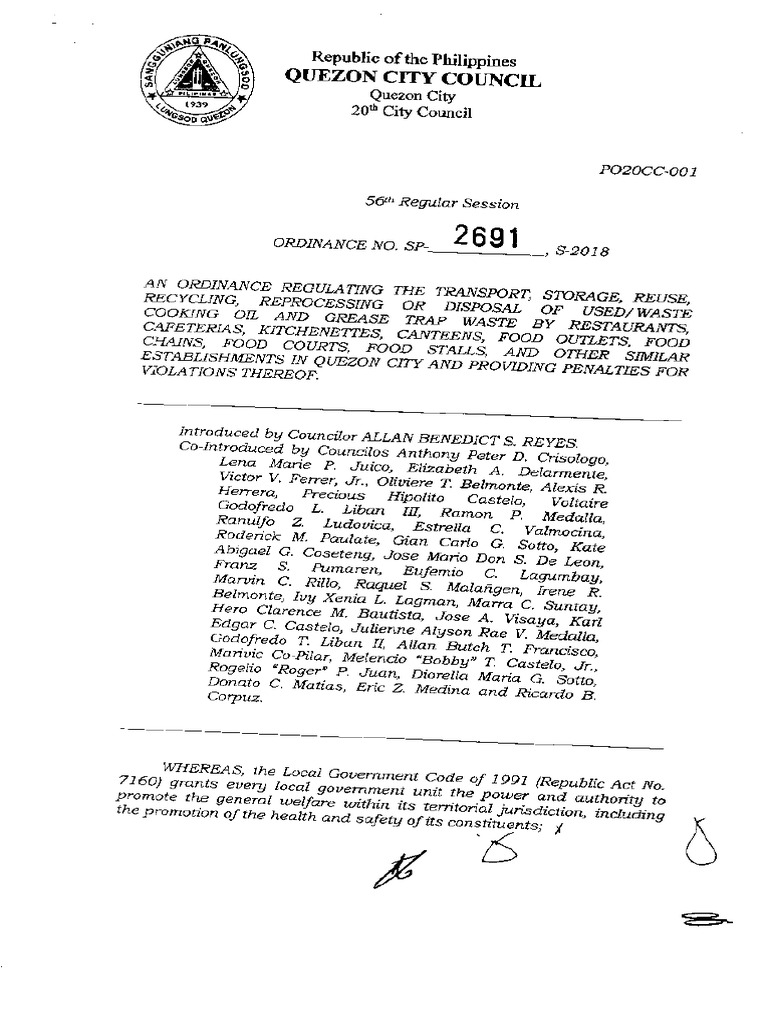 sp-2691, s-2018-1 Regulating The Trasport, Storage, Reuse, Recylcing ...