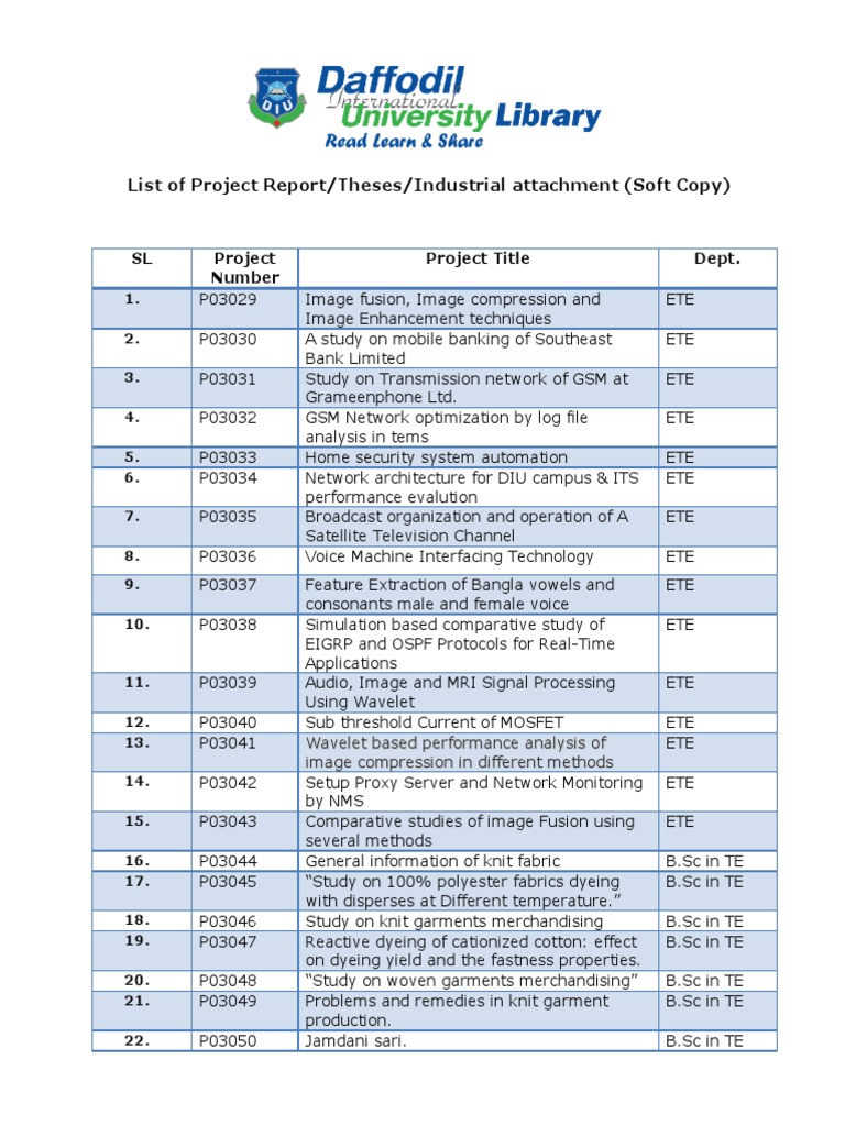 Project Reportsoft Copy Daffodil International University Library - Compress | PDF | Dyeing ...