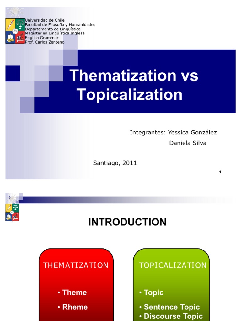 Thematization Vs Topicalization Final | PDF