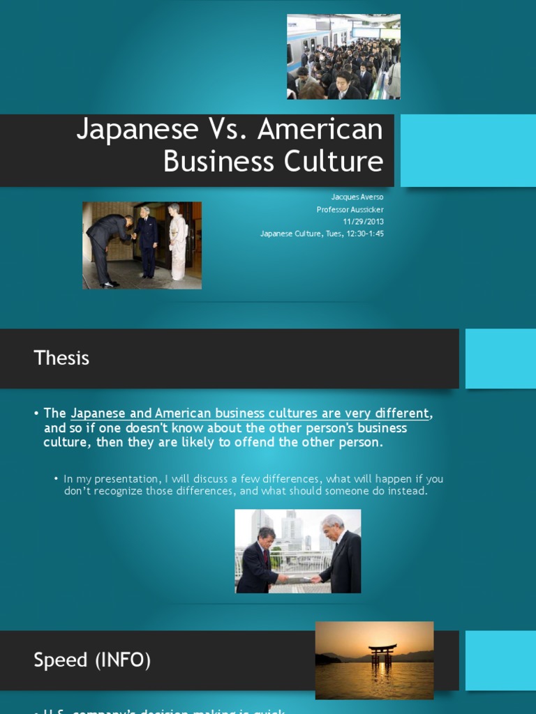 Japanese vs. American Business Culture | PDF | Behavioural Sciences ...