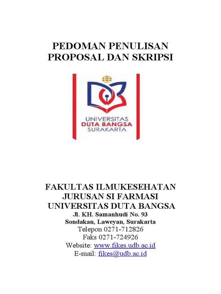 Pedoman Penyusunan Proposal Dan Skripsi S1 Farmasi | PDF | Teknologi & Rekayasa