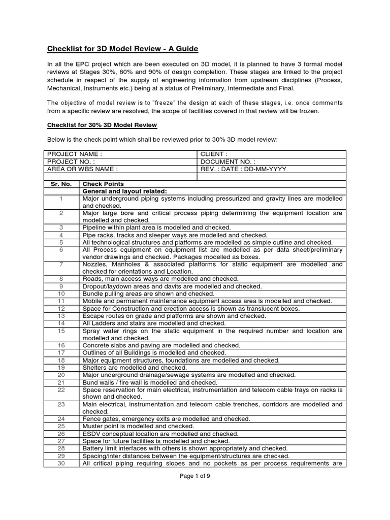 Checklist For 3D Model Review | PDF | Pump | Valve