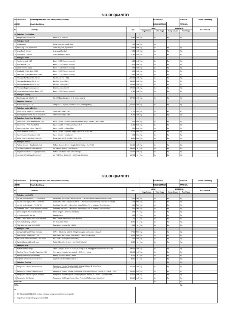 Mess Tenaga Kerja Nursery-Sembilang-Boq Kosong | PDF