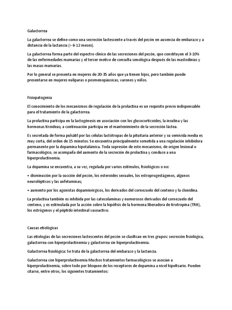 Galactorrea | PDF | Dopamina | Medicina