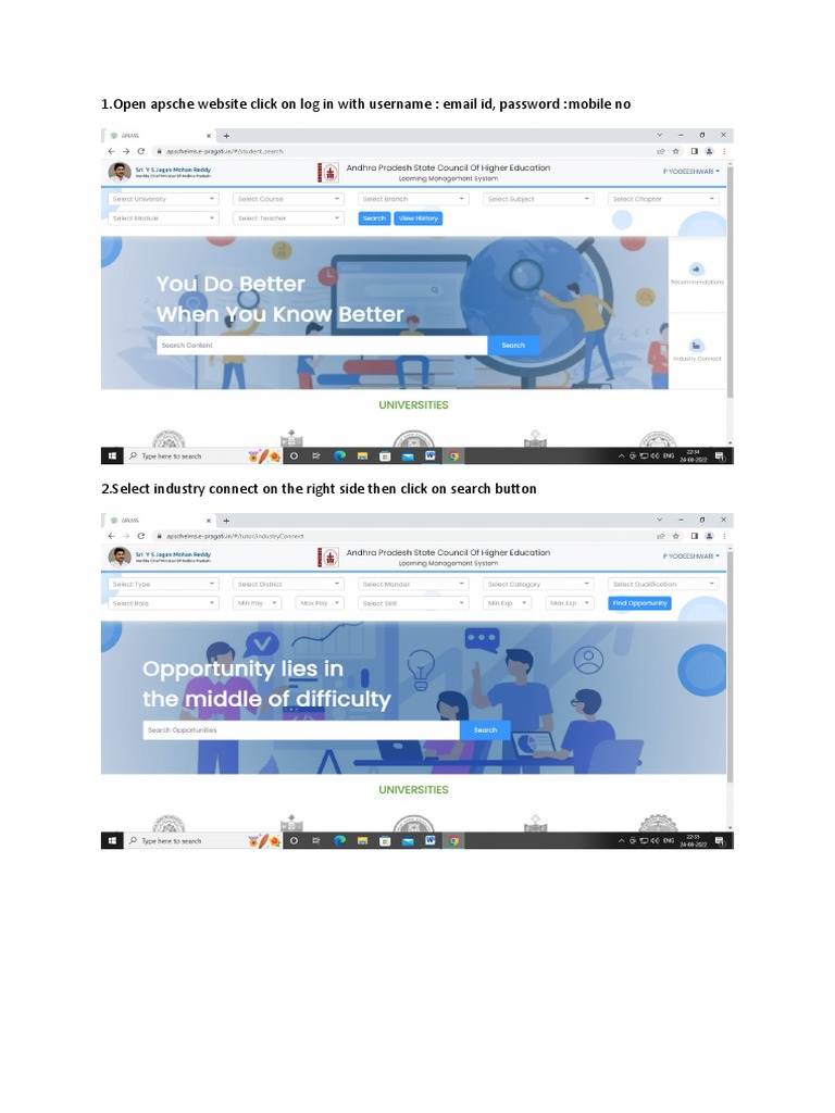 Apsche Industry Connect Procedure | PDF