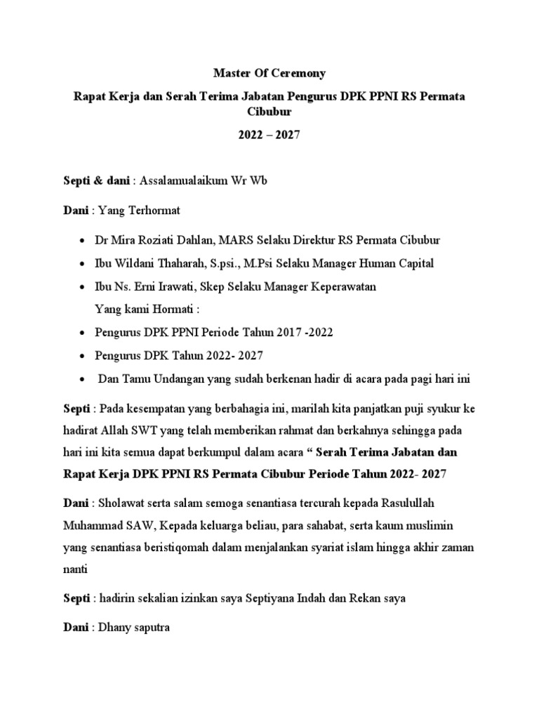 Susunan Acara Raker | PDF