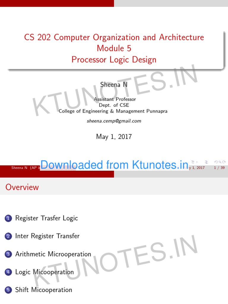 Module 5-Ktunotes - In-Min | PDF | Digital Electronics | Bit