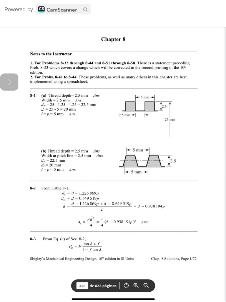 Shigley Solution Chapter 8 | PDF