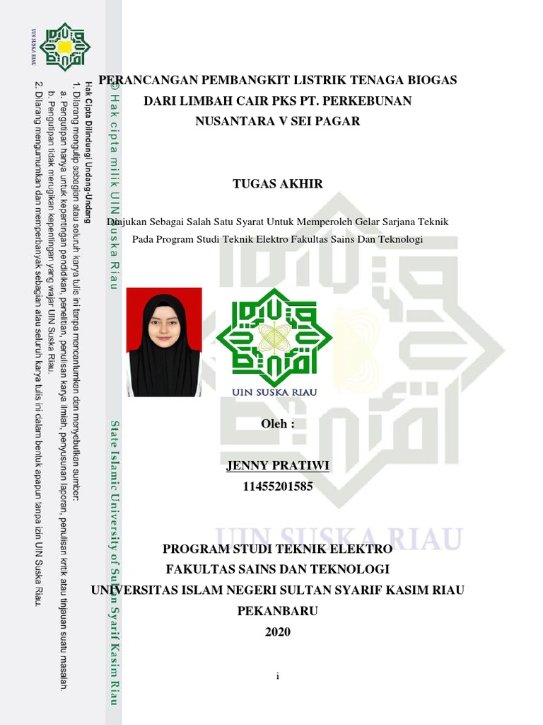 Rancangan PLT Biogas dari Limbah PKS | PDF